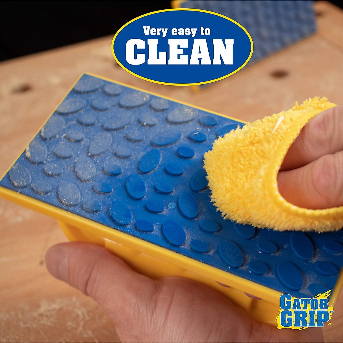 Gator Grip Safety Push Block 2 Pack with Blue Rubber Podular Pattern for Superior Gripping Power Ideal for Use On Router Tables, Jointers, Shapers and Band Saws