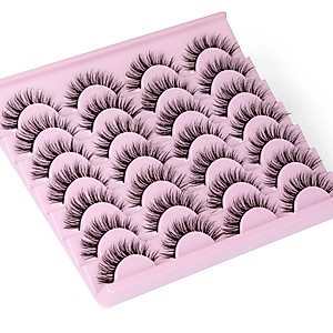 Wispy Lashes 3D Eyelashes Natural Look 14 Pairs Short Lashes That Look Like Extensions Lashes Pack False Eyelashes by EYDEVRO