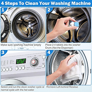 Dansib 100 Pcs Washing Machine Cleaner Tablets Cleaner Descaler Bulk Household Washing Machine Cleaners Deep Cleaning Tablets Safe Deodorizer for Laundry Tub HE Front Loader