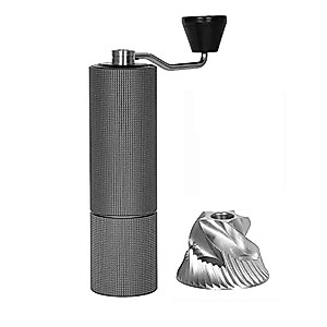 TIMEMORE Manual Coffee Grinder Hand Coffee Grinder Stainless Steel Conical Burr Chestnut C2 MAX Internal Adjustable Setting Capacity 30g French Press Coffee for Travel, Camping, Home (Black C2 MAX)