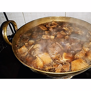 Thai Premium Wok Brass Pan Home Cooking Foods and Dessert for Thai Chinese Japanese Korean Restaurant Durable Great Heat Control (12")