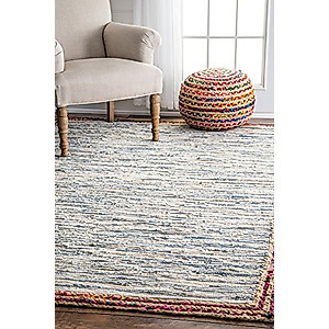 nuLOOM Handwoven Braided Darline Area Rug, 5' x 8', Light Blue