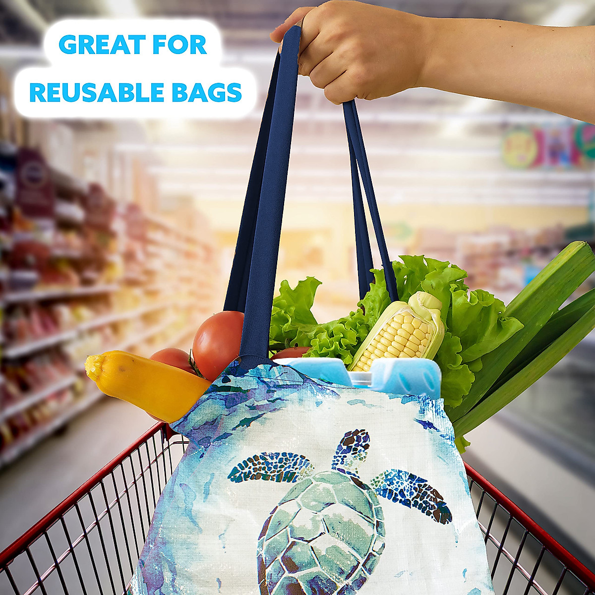 Kona Blue Ice Large Ice Packs for Coolers - Long Lasting Design - Refreezable Reusable Cooler Ice Pack (2)