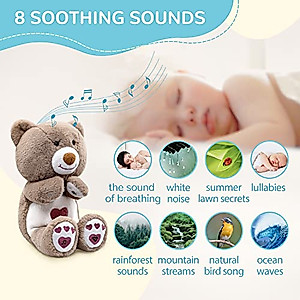 DEARBABY Baby Sleep Soother,Newborn Essentials Baby Stuff Toys 0-6 Months,Baby Christmas Girl Gifts Sound Machine for Nursery with Realistic Breathing Motion Shusher Baby Registry Search