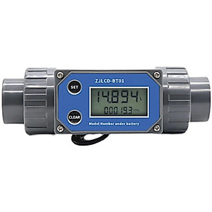 DN25-80 Turbine Flow Meter Electronic LCD Digital Display Flowmeter ZJLCD-BT01 PVC Pipe Liquid Water for Farm/Garden Irrigation(DN80,Without Cable)