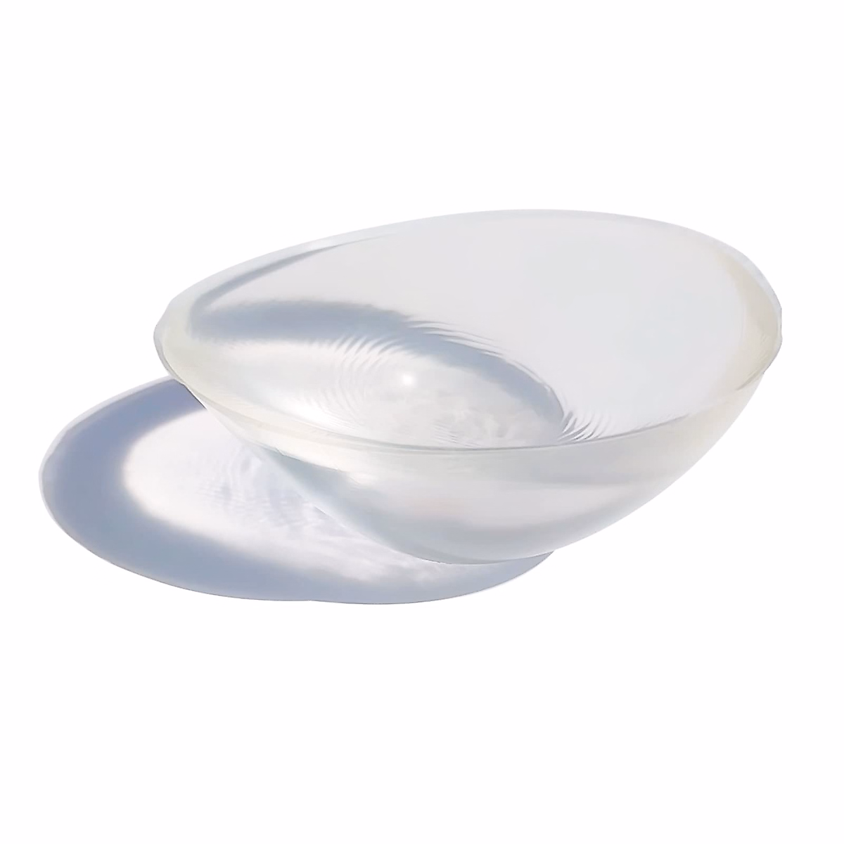 HIPLAYGIRL Concave Breast Forms - Clear Round Bra Inserts Silicone Breast Prosthesis Padding Enhancers (Size A B Cup, Single)