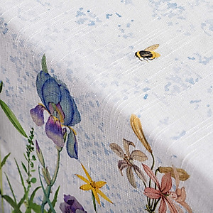 Maison d' Hermine Table Cover 100% Cotton 54"x72" Decorative Tablecloth Washable Rectangle Tablecloths, Dining, Home, Wedding, Banquet, Buffet, Fleurs De Mai - Spring/Summer
