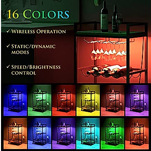 Boss Premium® BarUSA™ LED Bar Cart for Home Mini Portable Wine Bar Coffee Carts Small Mobile Serving Stand Liquor Beverage Drink Tea Alcohol Kitchen Rolling Cart - Designed in USA (Patented)