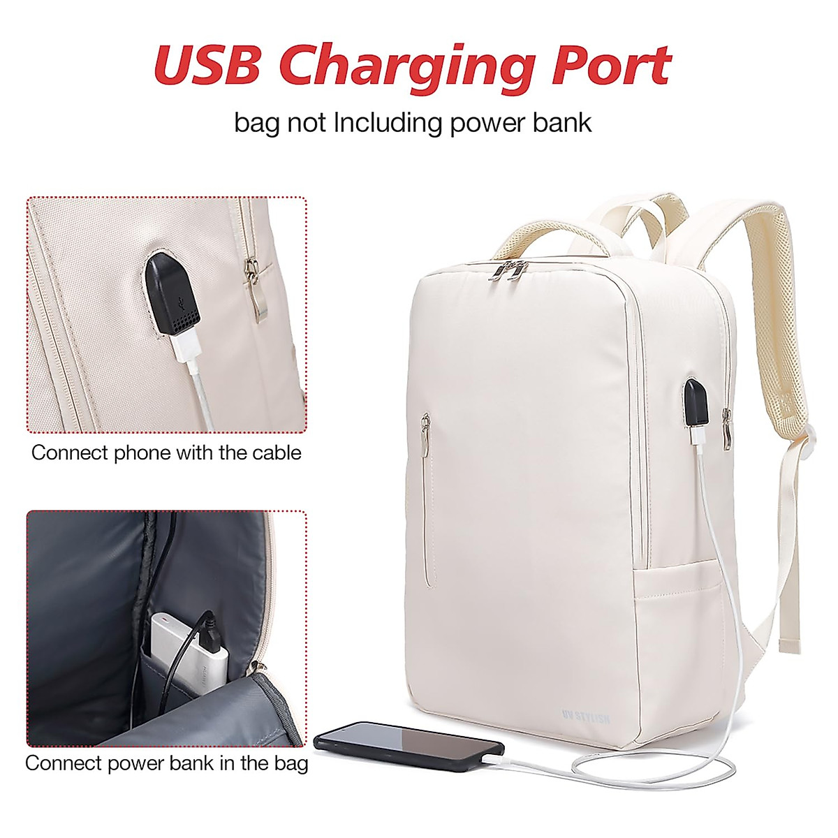 MTLVYS Travel Backpack for Women, Underseat Carry On Traveling Backpack for Airlines 18x14x8 Inches, Flight Approved Luggage Personal Item, Waterproof Backpack with Charging Port for Spirit Frontier