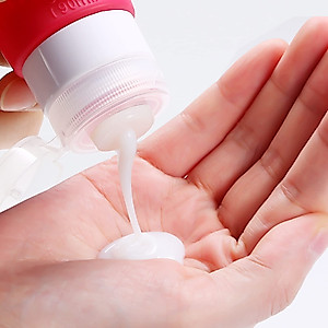 Silicone Travel Bottles for Toiletries,BPA Free,3 oz Leak Proof Refillable Portable Squeeze Empty Accessories Travel Size Liquid Cosmetic Lotion Shampoo Conditioner Bottles Containers 4 Pack Rose