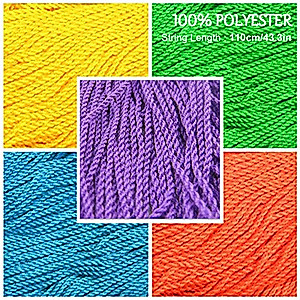 Yoyo Strings Pack of 25 - Professional Yoyos String Replacement, Polyester Yoyo String for Responsive or Unresponsive Yoyo, Rainbow Colors - Blue, Green, Yellow, Orange, Purple