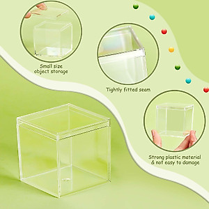 Blulu 8 Pieces Clear Acrylic Plastic Jewelry Box Mini Storage Box Mini Cube Containers with Lids Storage Candy Box for Candy Pill and Tiny Jewelry(Square,1.77 x 1.77 x 1.77 Inch)