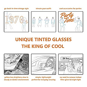 Freckles Mark Vintage Retro 70s Sunglasses for Women Men Classic Large Square Aviator Trendy Glasses (Tinted Yellow, Millimeters, 60)