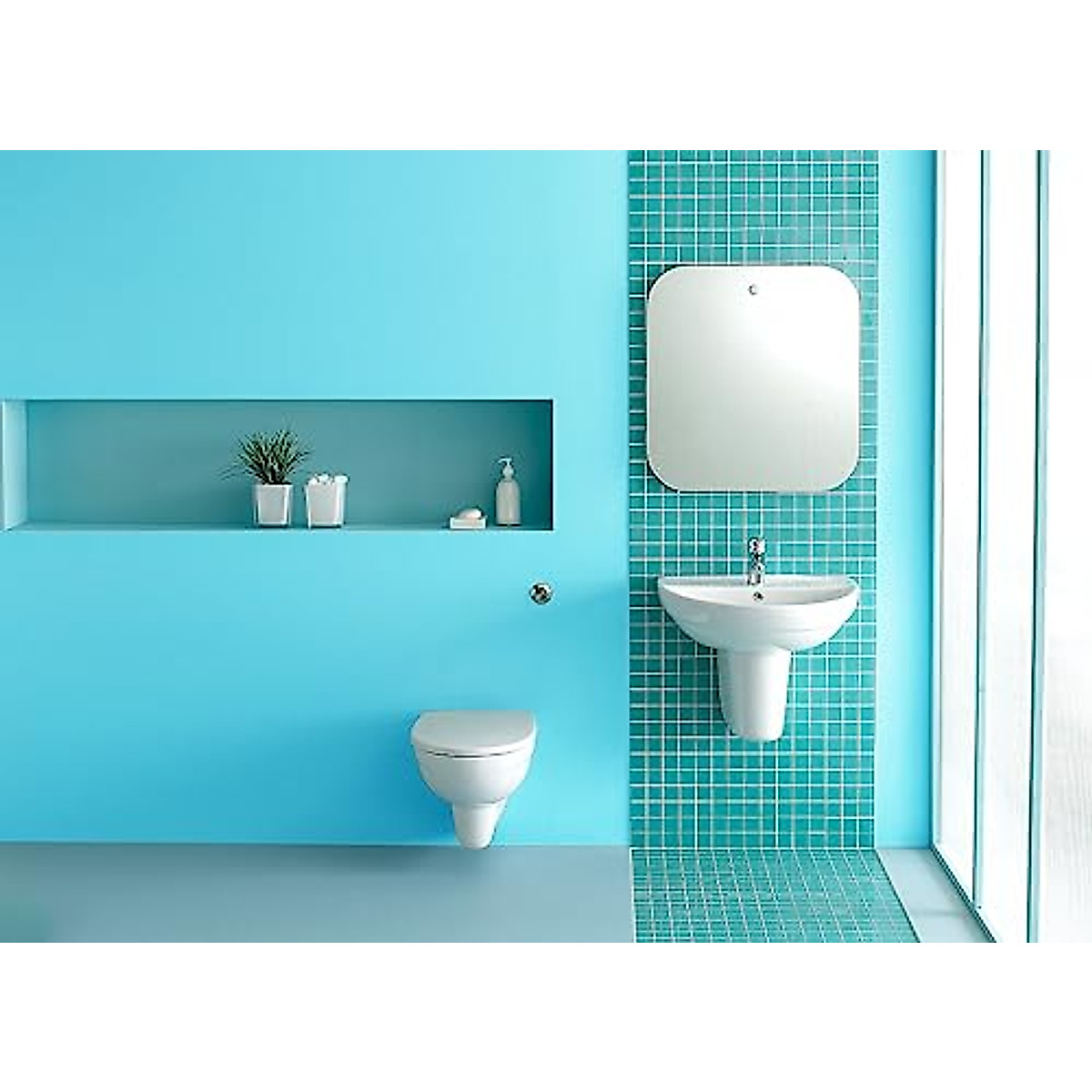 Micpolo 15.7”×118” Blue Wallpaper Peel and Stick Wallpaper for Bedroom Light Blue Contact Paper Easy Peel Off Wallpaper Blue for Bathroom Removable Wallpaper Vinyl Self Adhesive Matte