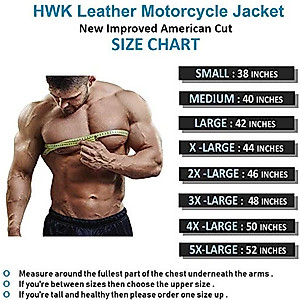 HWK Brando Leather Motorcycle Jacket for Men, Genuine Black Leather Jacket with Removable CE Armor & Micro Polyester Thermal Lining for Weather & Water Resistant Enduro Motorbike Riding - XX Large