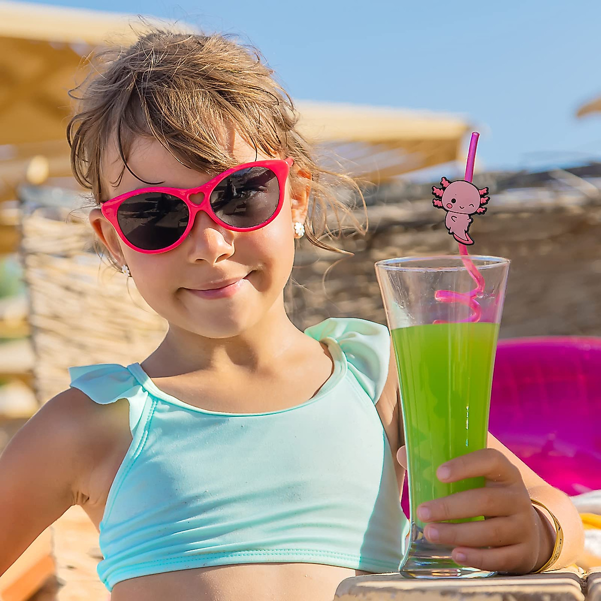 24 Pack Straws Axolotl Party Supplies Axolotl Straws for Kids Reusable Plastic Straws Twisty Straws Drinking Straws for Axolotl Themed Party Decoration Supplies Birthday Favors for Juice Milk Drinks