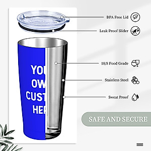 Personalized Coffee Tumbler with Text Custom Tumbler Cups with Straw Custom Stainless Steel Coffee Mug Travel Personalized Tumbler Cups for Women