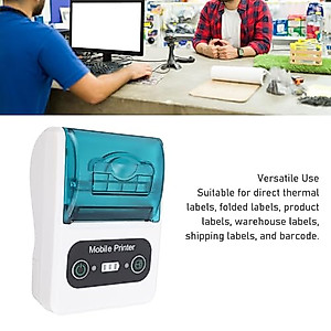 Yunseity Bluetooth Receipt Printer, 58mm Mini Cordless Invoice Bill POS Printer, Mobile Thermal Printer for Retail Store Restaurant Businesses, Bill Paper Printer for Android for iOS