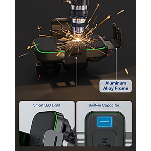 Wireless Car Charger, ZEEHOO DUOXX Dual Coils 15W Fast Charging Auto-Clamping Car Mount, Dashboard, Vent Charging Phone Holder Smart Sensor Cradle for iPhone 15 14 13 12, S23 Ultra, Z Flip4 3, etc