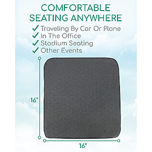 Gel Seat Cushion (Gray) by Xtra-Comfort - Seat Pad for Cars, Outdoors, Kitchens, Offices and Wheelchairs - Butt Cushion for Coccyx, Tailbone Pain and Lower Back, Sciatica Issues - Sitting Upholstery