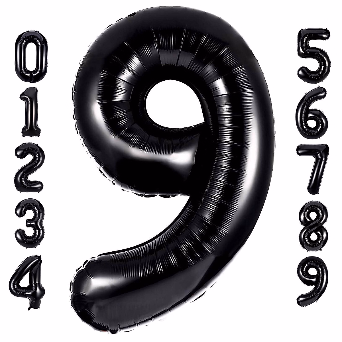 40 Inch Large Black Number 9 Balloon Extra Big Size Jumbo Digit Mylar Foil Helium Balloons for Birthday Party Celebration Decorations Graduations Wedding Anniversary Baby Shower Supplies Photo Shoot