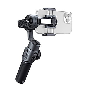 Zhiyun Smooth 5S Smartphone Gimbal Stabilizer 3-Axis with Built-in Fill Light for iPhone Android with Face Object Tracking for Vlog Video Live Stream INS YouTube (Smooth 5 Upgrade Version)-Gray