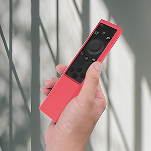 Silicone Samsung Remote Cover Compatible with 2022 Samsung SolarCell Remote TM2280E BN59-01386 BN68-13841G BN59-01385A Cover Samsung TM2240A Remote Case Shockproof Anit-Lost with Lanyard(Red)