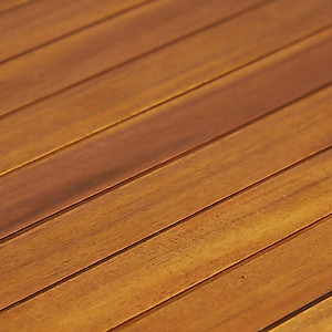 Outsunny 3 Pieces Wicker Outdoor Bistro Set, Rattan Patio Furniture Set with Acacia Wood Coffee Table and Porch Chairs for Backyard, Balcony, Garden, Gray