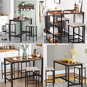 baibu Rectangle Bar Stool Cushions, Non-Slip Dining Chair Pads Kitchen Bench Stool Cushions with Machine Washable Cover - Only 1 Pad (Beige, 15.7×11.8×1.5in)