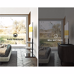 FITUEYES Floor TV Stand for 32 39 40 43 49 50 55 60 Inch TVs, TV Floor Stand with Swivel Mount, Max Holds 66lbs, White Glass Base, Height Adjustable TV Mount for Corner & Bedroom (With 2 Shelf, Black)