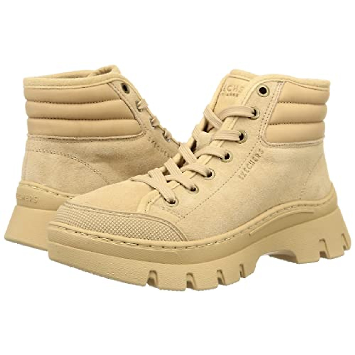Skechers Women's Roadies Surge-YES 2 Suede Sneaker, TAN, 8.5