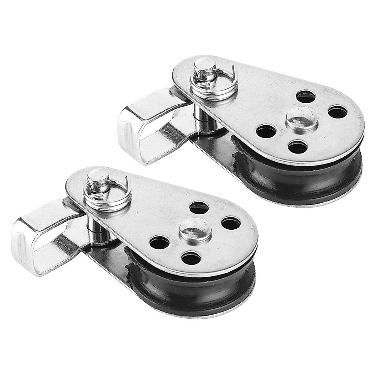Marine Pulleys Stainless Steel Pulley Blocks Rope Runner Kayak Anchor Trolley Kit for Marine Boat Kayak Canoe Accessories for 2mm to 8mm Rope