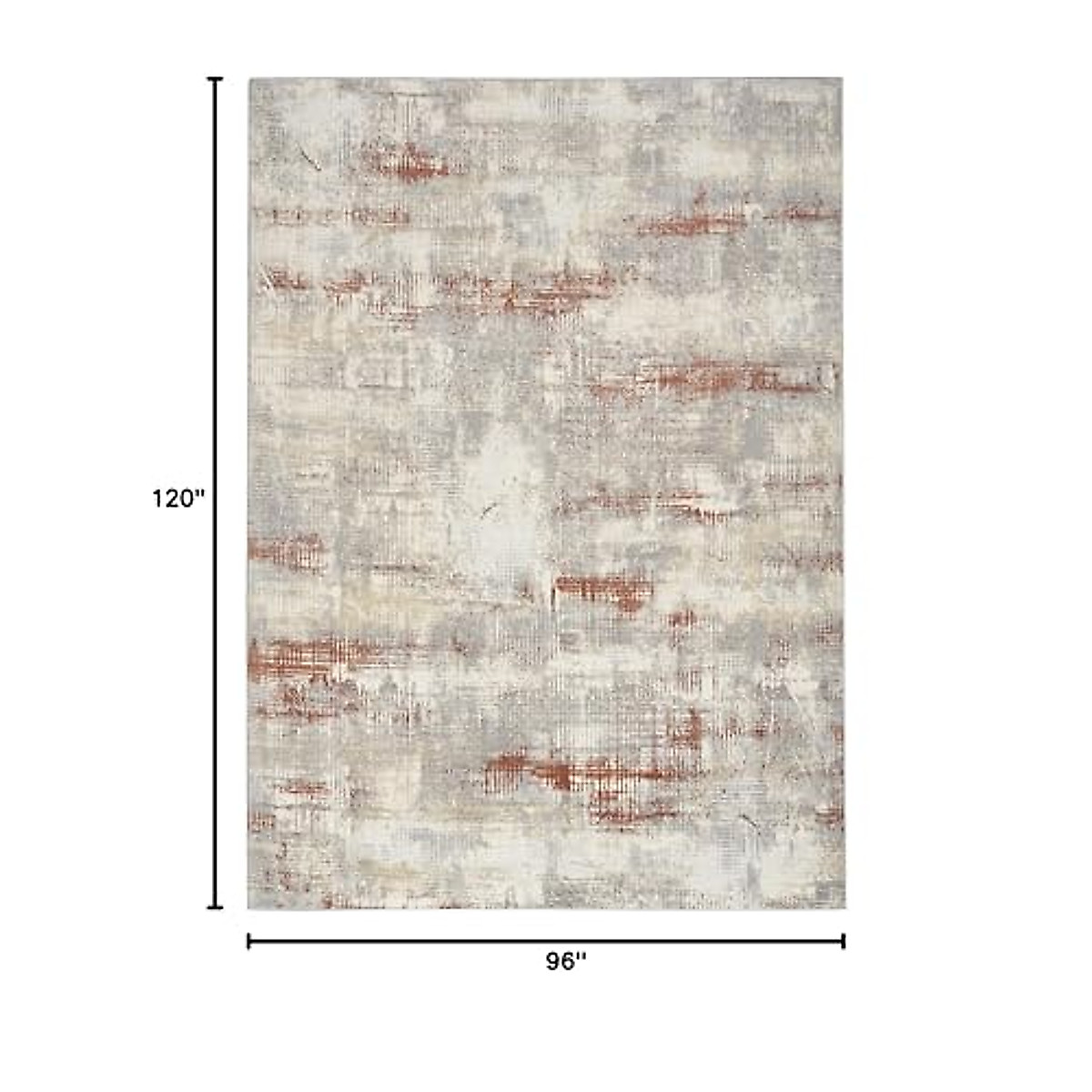 Calvin Klein Rush Ivory/Muti 8' x 10' Area-Rug, Modern, Abstract, Easy-Cleaning, Non Shedding, Bed Room, Living Room, Dining Room, Kitchen (8' x 10')
