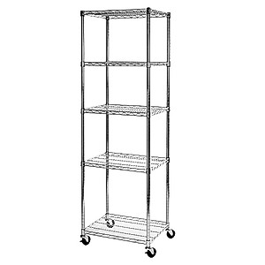 Seville Classics UltraDurable Heavy Duty NSF Solid Steel Wire Rack Storage Unit Organizer for Garage, Warehouse, Office, Restaurant, Classroom, Kitchen, 5-Tier Shelving, 24" W x 18" D