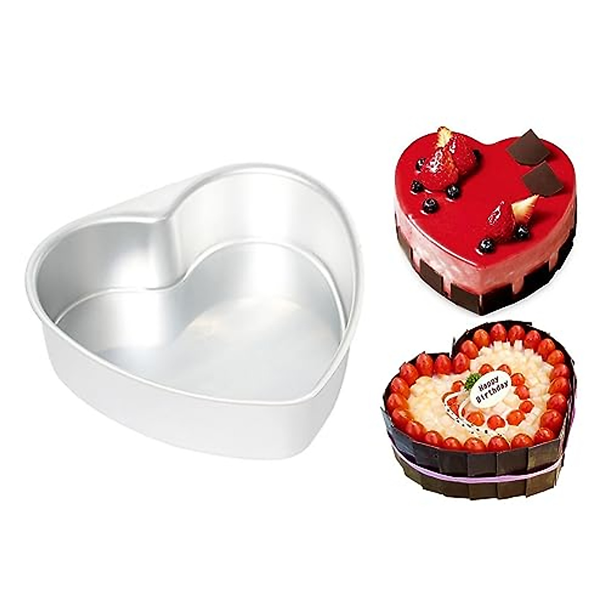 6/8/10 Inch Heart Shaped Cake Pan,Aluminum Cake Tray for Wedding Birthday Anniversary, Kitchen Baking Bread Cheesecake Non-stick Cake Mold 8Inch