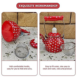 Luxshiny Enamel Kettle ceramic kettle flowering tea pot loose leaf tea kettle tea leaf infuser tea infuser pot enamel tea pot loose leaf teapot wear-resistant stove kettle universal milk
