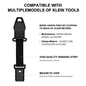 KingSung Magnetic Multimeter Hanger Strap Works Compatible with Klein Tool Meters MM400,MM300, CL600, CL700, CL800, CL900,MM600, MM700