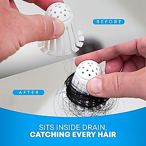 TubShroom Toss 21pk Disposable Bath Tub Drain Strainers - Hair Catcher Snare for Shower Bathtub to Prevent Clogged Drains, Traps Human and Pet Hair, One Year Supply (White)