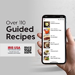 IRIS USA 3 Qt. 8-in-1 Multi-function Pressure Cooker with Waterless Cooking Function, Compact Pressure Cooker for 2-3 People with Pre-Programmed Recipes for Easy Healthy Cooking, Black