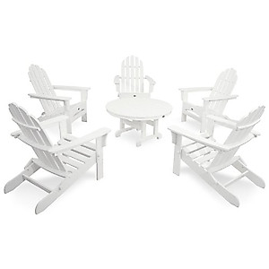 Trex Outdoor Furniture by Polywood TXA53CW Cape Cod Folding Adirondack Chair, Classic White