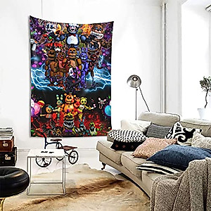 GIMCJOK Five Horror Nights Video At Game Freddy'S Tapestry For Dorm Room,Cute Tapestries Wall Hanging Background Decoration Profession Hanging Blanket Tapestry Curtains- Halloween Tapestry 60x40in