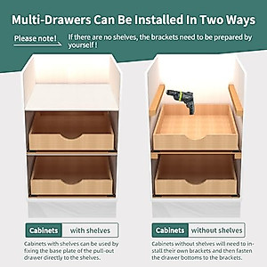 SITOO Pull Out Drawers for Kitchen Cabinets, Pull Out Cabinet Organizer, Fully Assembled Wood Cabinet Pull Out Drawer, Fast and Easy DIY Installation, 14”W x 21”D