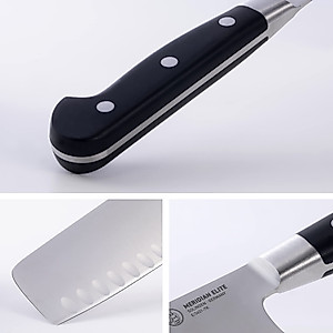 Messermeister Meridian Elite 7” Kullenschliff Vegetable Knife - Fine German Steel Alloy Blade - Rust Resistant & Easy to Maintain