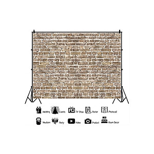 YYNXSY 7x5FT Brick Wall Background Primary Color Brick Background Large Fabric Brick Photo Background Baby Shower Birthday Party Wedding Graduation Home Decoration Photo Booth Prop Banner YY-4