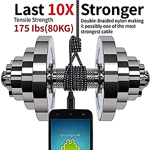 HANKN [2 Pack] Micro USB Cable 3.3ft, Nylon Braided USB Micro Android Data Charging Sync Charger Cord Wire Cables for Samsung Nexus Kindle HTC LG Sony PS4 and More Micro-USB Devices (Black 1M)