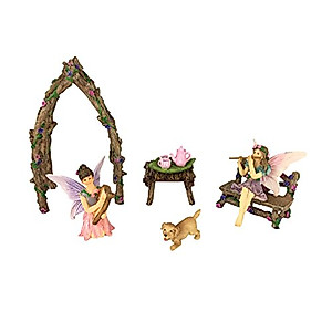 Musical Sisters Fairy Garden Set: 7 Pieces Miniature Fairy Garden Accessory