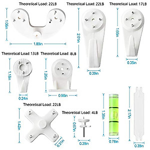 Picture Hanging Kit, 62PCS Hardwall Hangers for Cinder Block, Picture Hanger, Invisible Nail Hangers, No Damage Wall Hangers for Photo Frame Art Painting Non-Trace Drywall Stucco Concrete Hooks