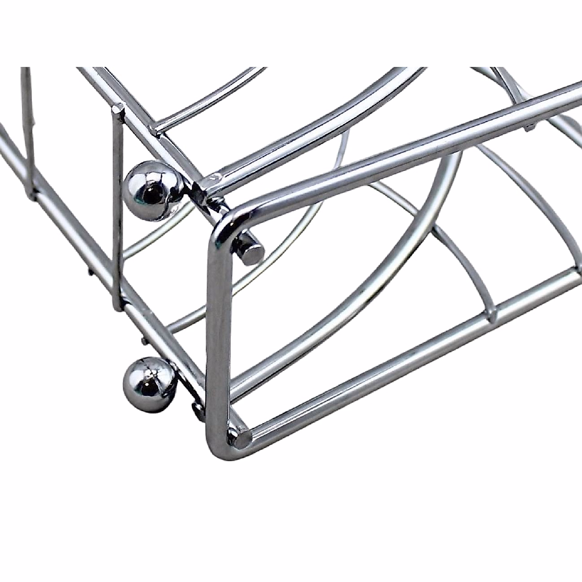 Deluxe Metal Napkin Holder Self Standing Silver Cafe Cocktail and Luncheon Napkin Holder Caddy