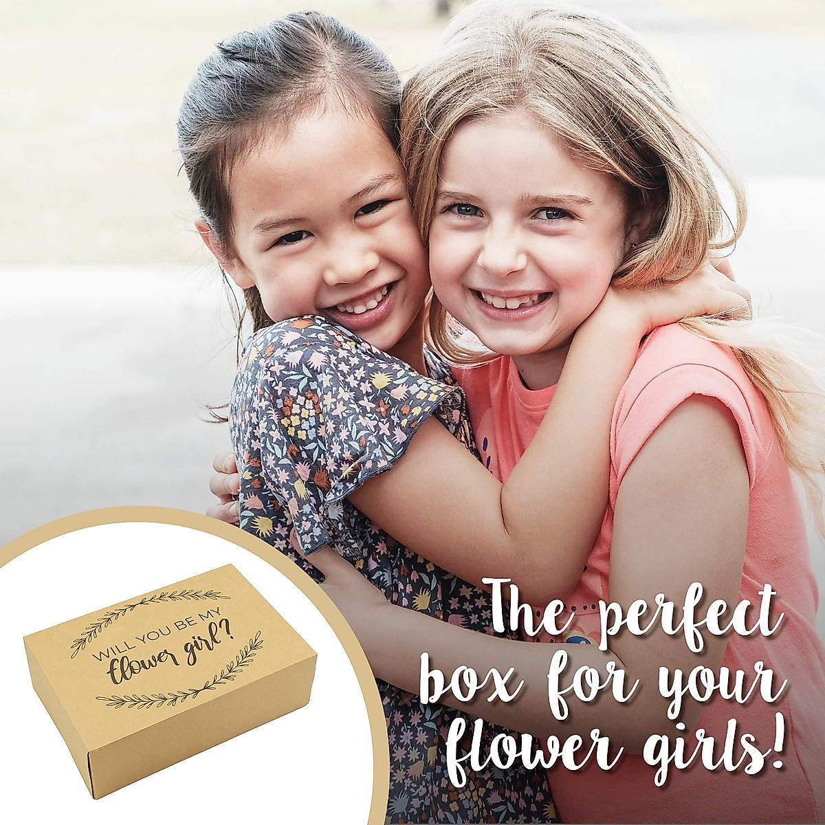 Pop Fizz Designs Proposal Box Set (2 Pack) | Flower Girl Gift Boxes for Bridal Shower, Wedding, Kraft Style