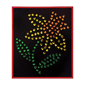 Baker Ross AT386 Flower Sequin Craft Pictures - Pack of 5, for Children to Decorate and Personalise Arts Projects, Ideal Groups, Home Crafting, Class Room Activities